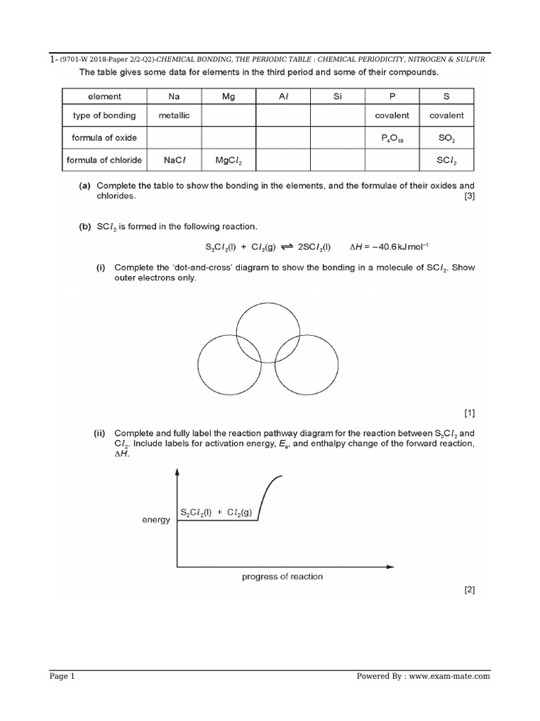 Periodic Table Chemistry Test Questions | PDF | Periodic Table | Chemistry