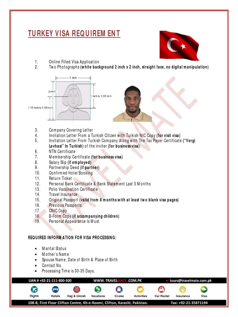 Turkey Visa Requirement: Levhasi" in Turkish) of The Inviter (For ...