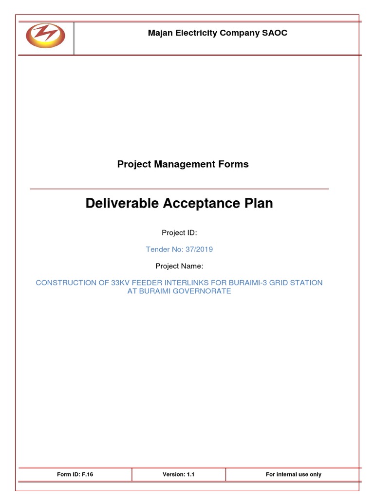 Project Deliverable Acceptance Plan | PDF | Engineering | Nature