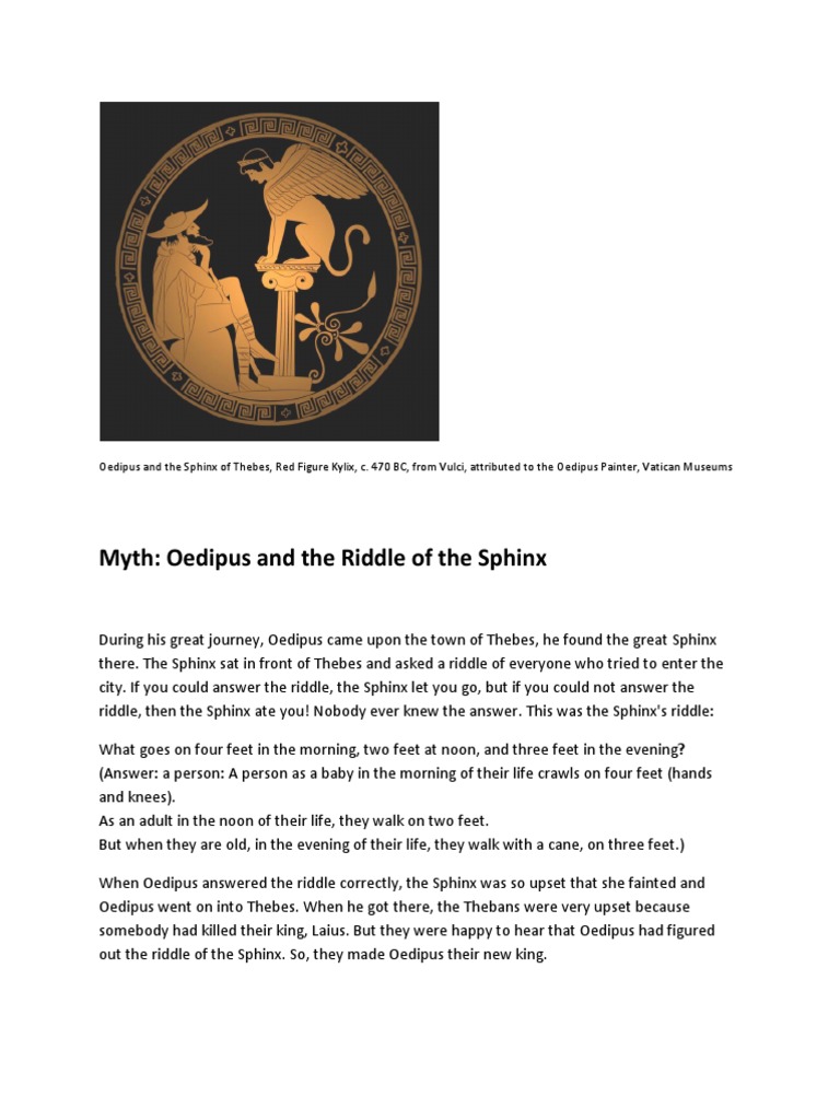 Myth Oedipus and The Riddle of The Sphinx | PDF