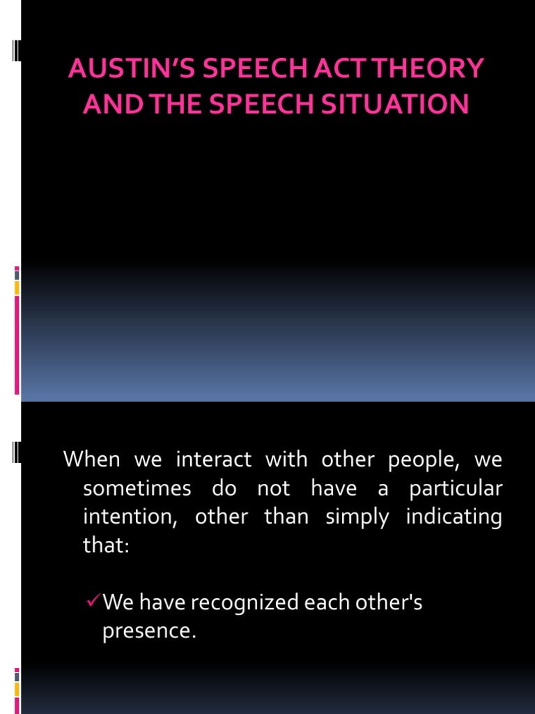 Speech Act Theory | PDF | Semiotics | Linguistics