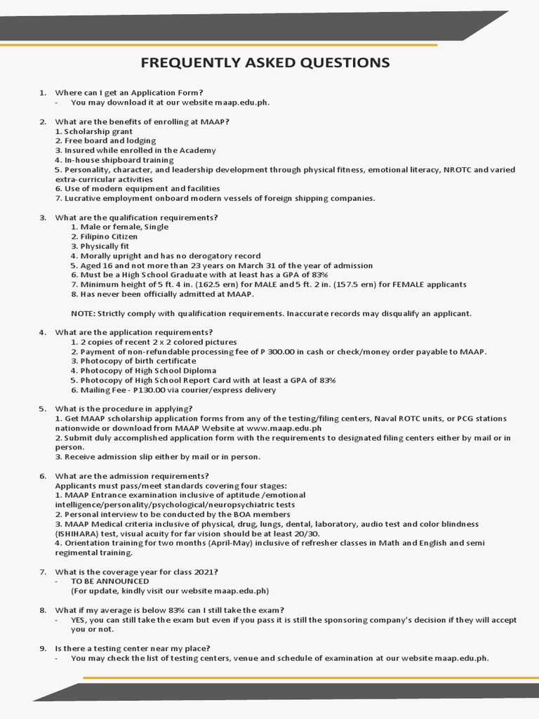 Frequently Asked Questions | PDF | University And College Admission ...