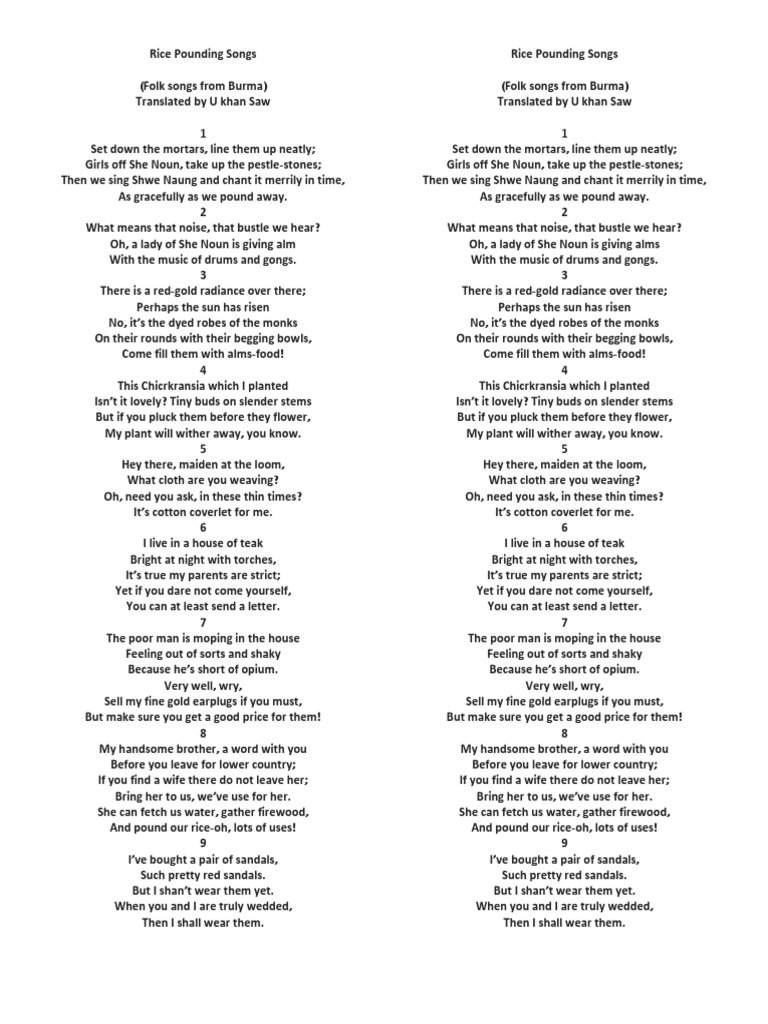 Rice Pounding Songs