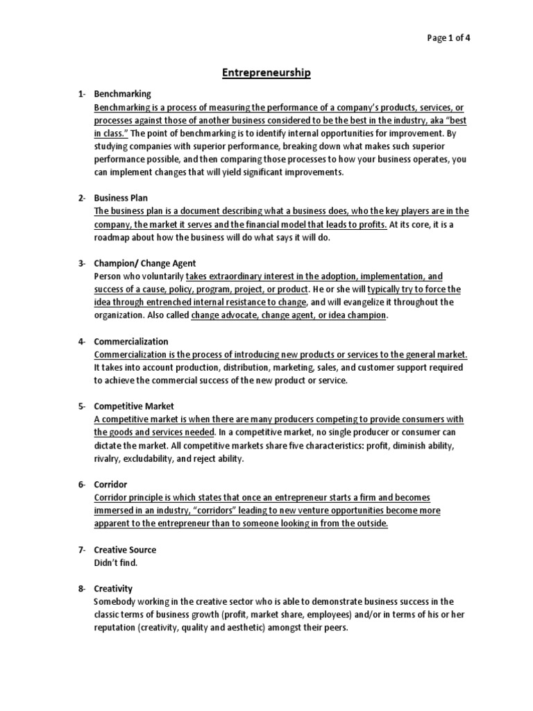 Entrepreneurship: 1-Benchmarking | PDF | Entrepreneurship | Intellectual Property
