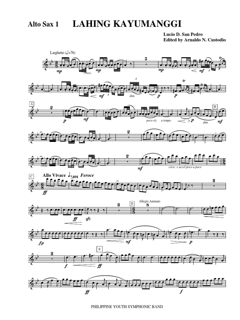 Lahing Kayumanggi 07 - Alto Sax. 1 | PDF