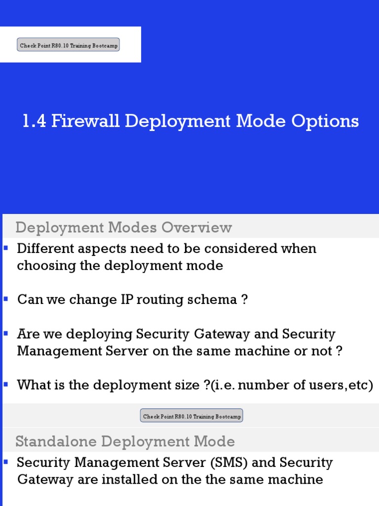 1.4 Firewall Deployment Mode Options | PDF