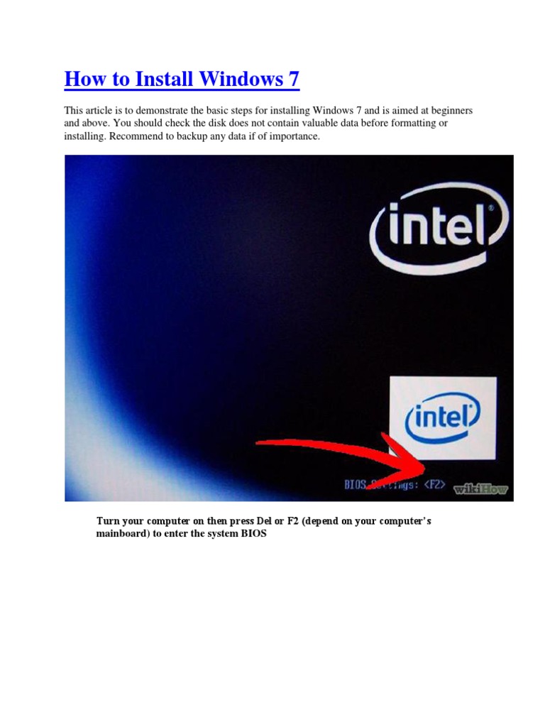 How To Install Windows 7 | PDF | Windows 7 | Booting