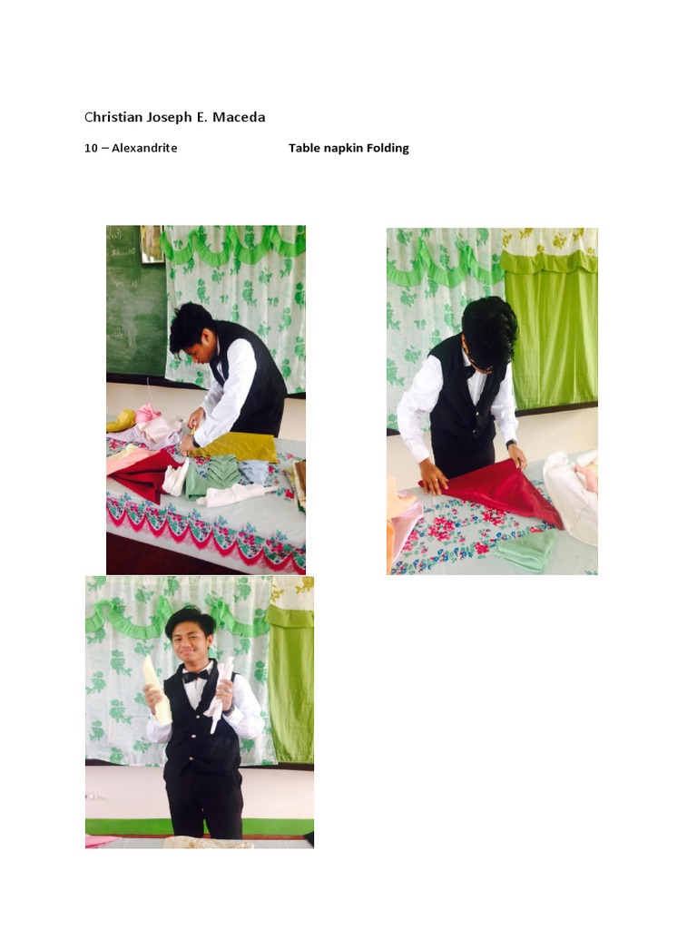 Christian Joseph E. Maceda: 10 - Alexandrite Table Napkin Folding | PDF ...