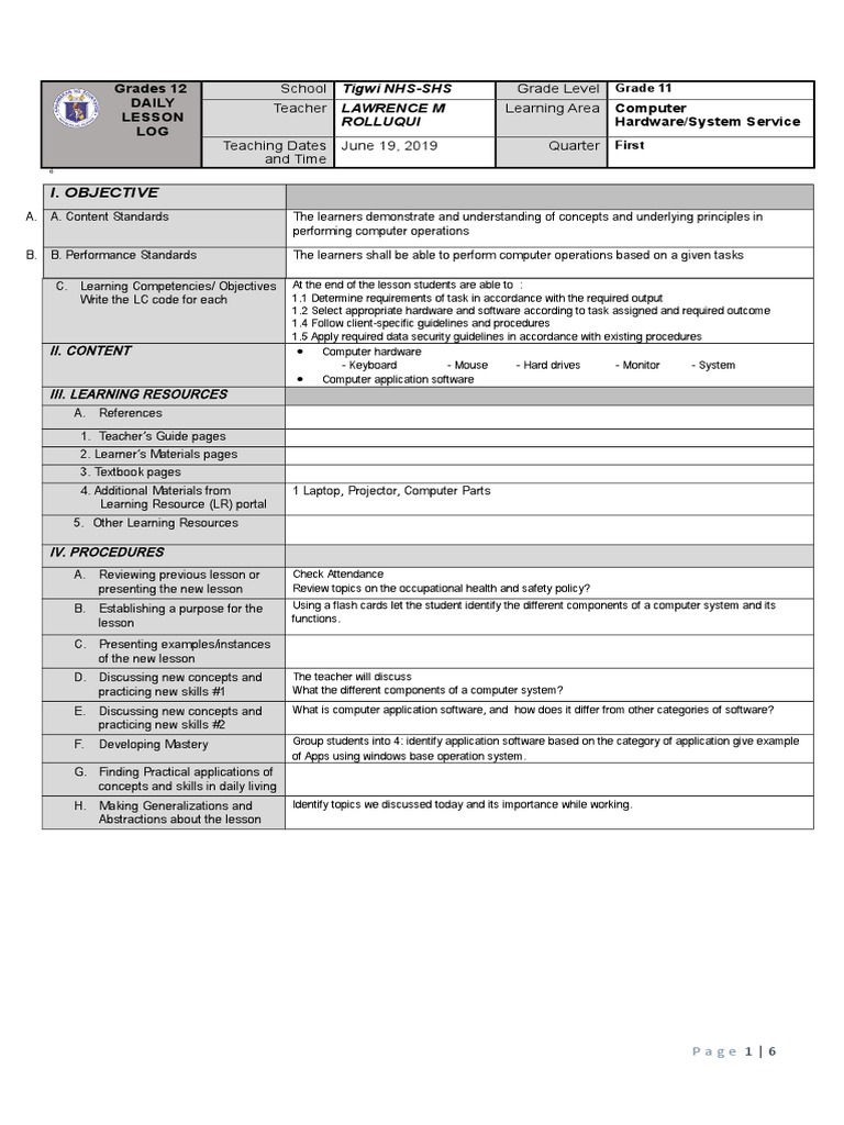 CSS Grade 11 TLE - IACSS9-12PCO-Ie-f-6 June 19 | PDF | Application ...