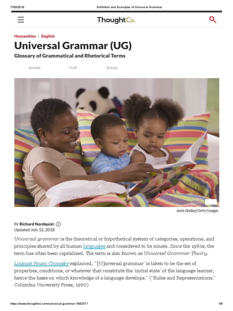 Definition and Examples of Universal Grammar | Download Free PDF ...