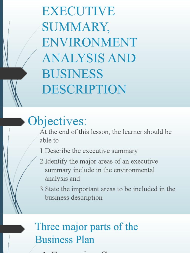 Executive Summary, Environment Analysis and Business Description | PDF ...