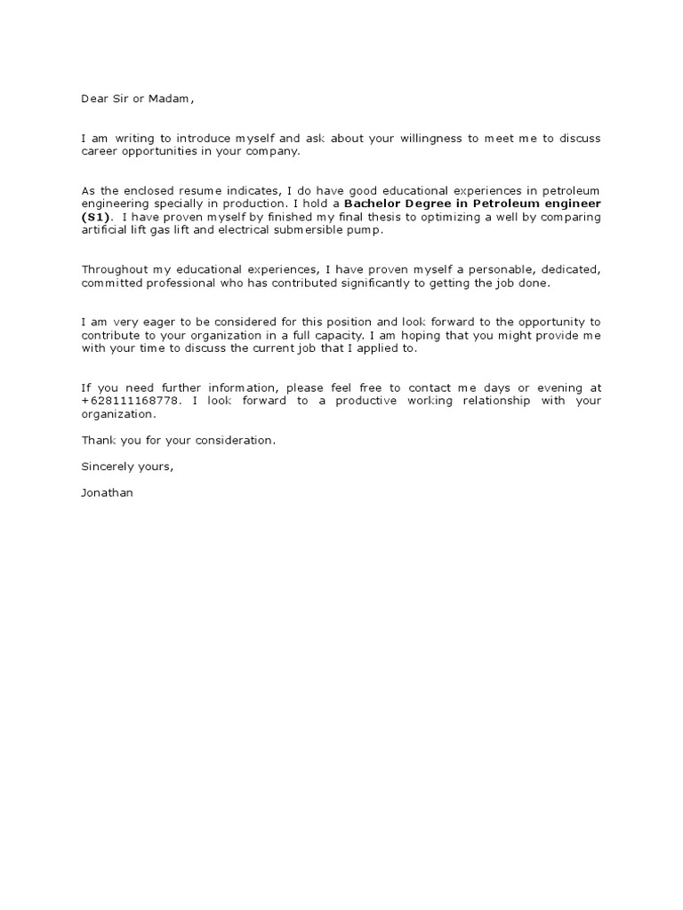 Cover Letter Jonathan | PDF
