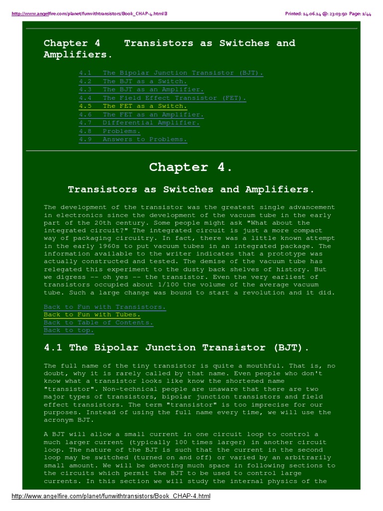 Fun With Transistors Book CHAP-4 WWW - Angelfire.com Planet | PDF ...