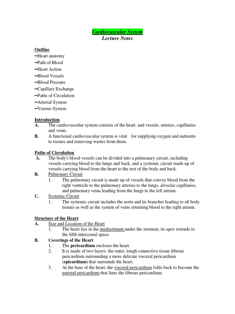 Cardiovascular System Review | PDF | Heart | Heart Valve