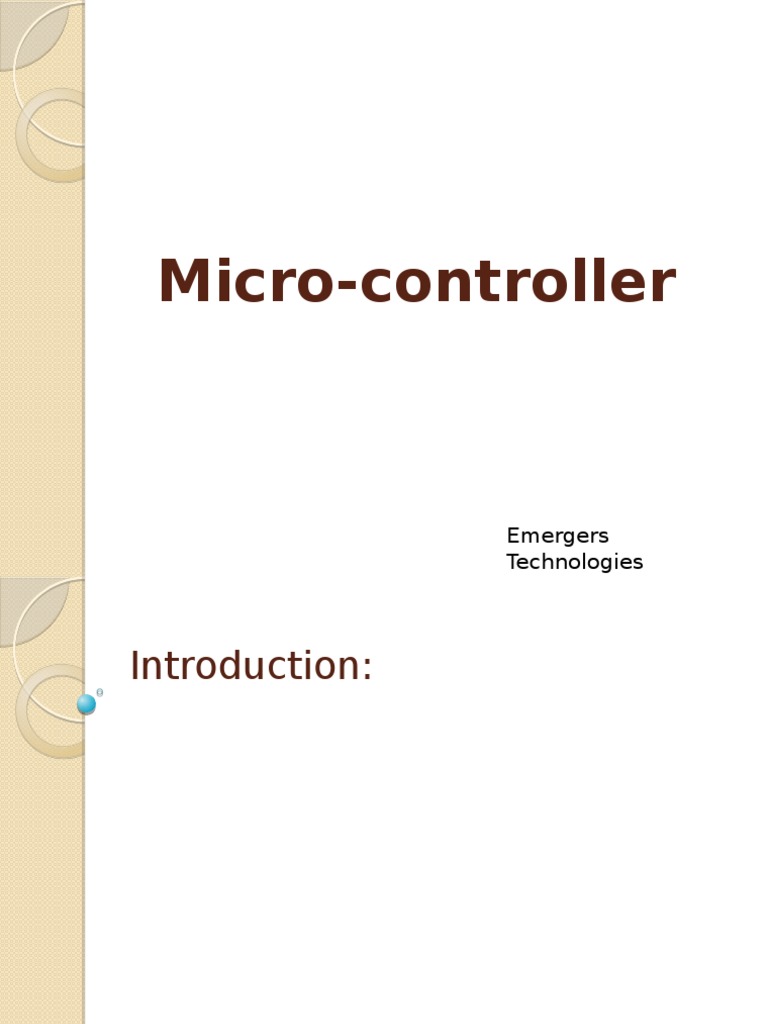 Micro-Controller: Emergers Technologies | PDF | Central Processing Unit | Microcontroller