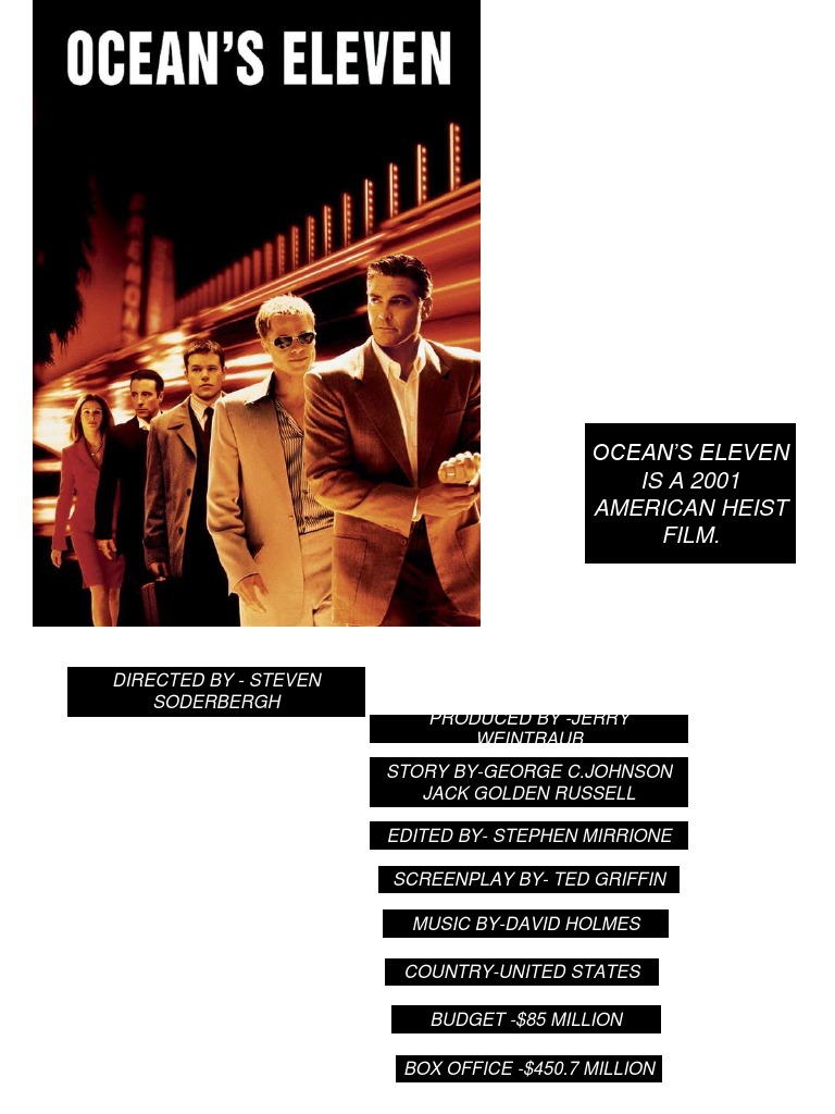 Ocean'S Eleven IS A 2001 American Heist Film | PDF