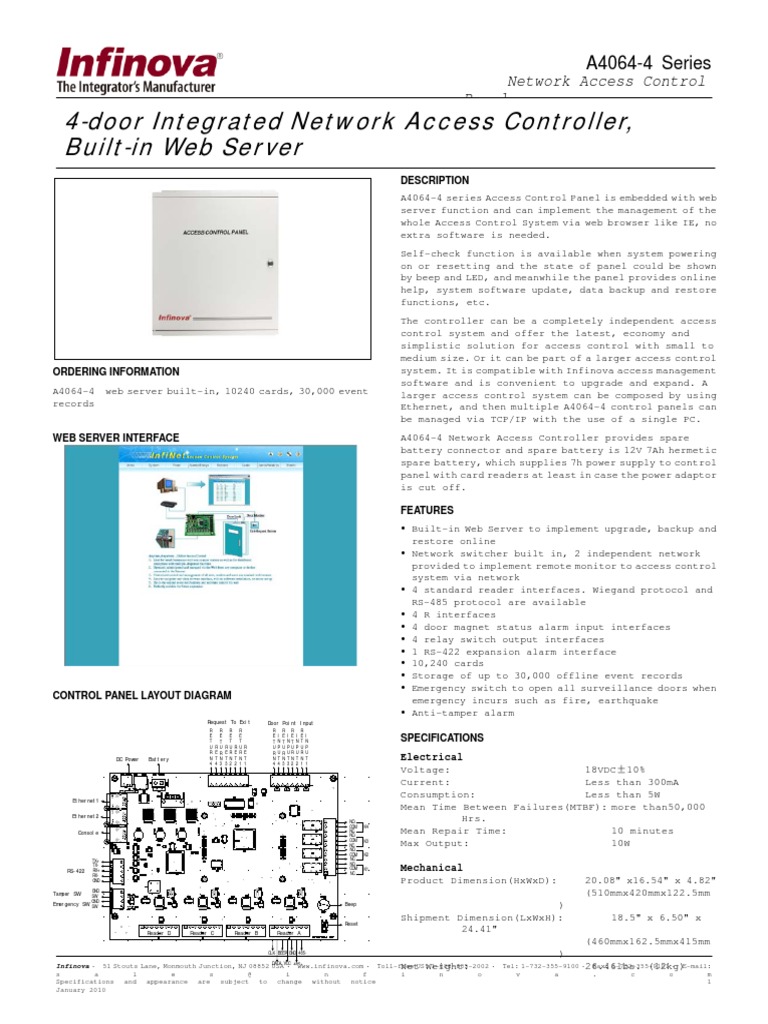 A4064-4 Datasheet en - 201003 | PDF | Access Control | Computer Network