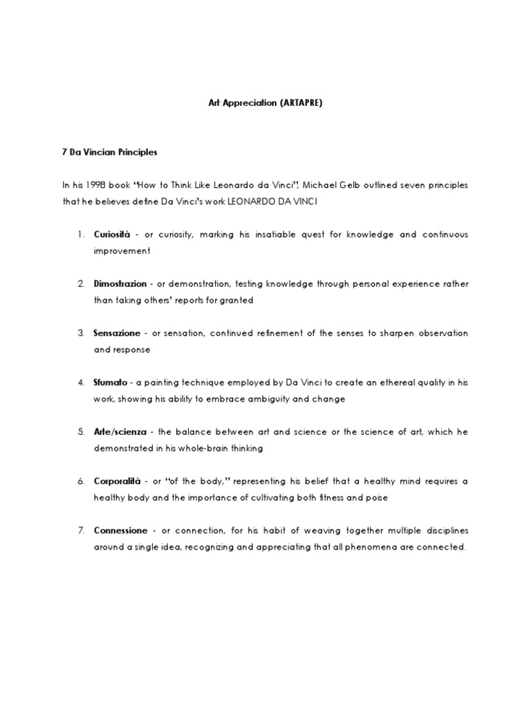 7 Da Vincian Principles | PDF