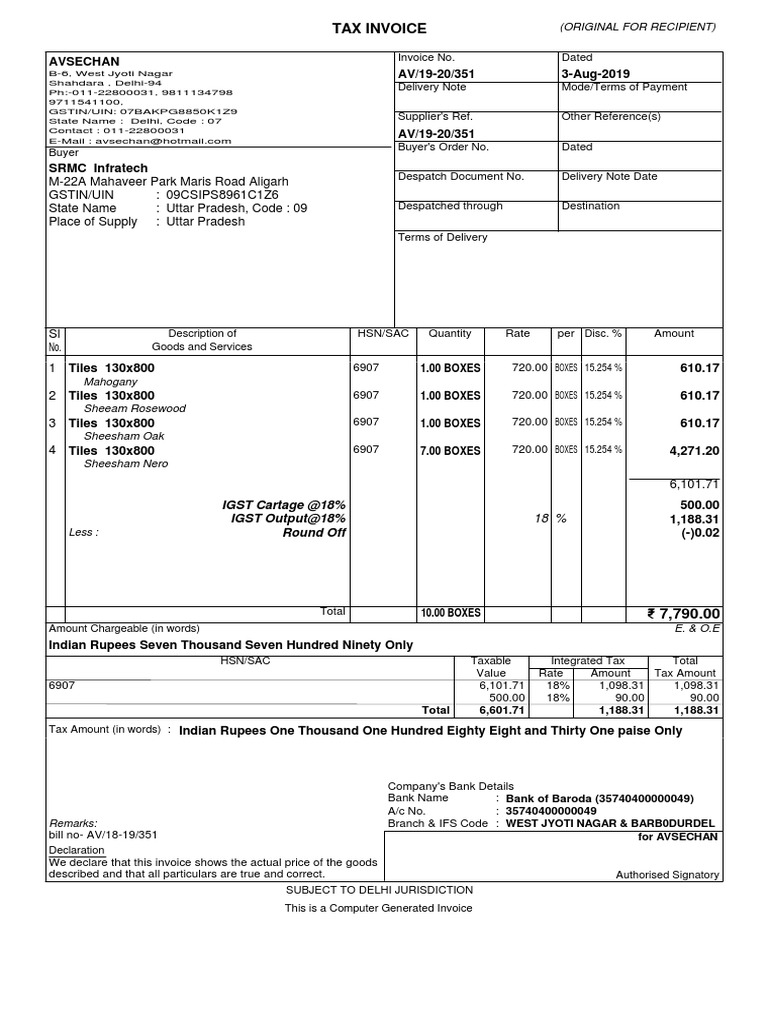 GST Invoice | PDF | Invoice | Government Finances