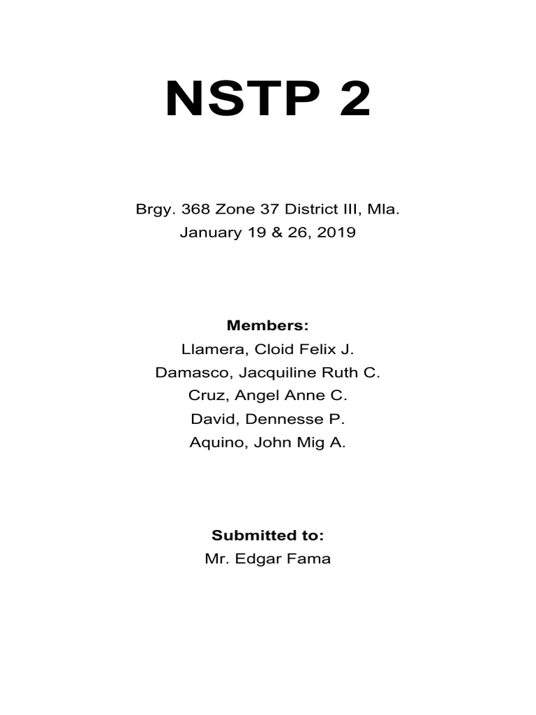 NSTP 2 Finals | Download Free PDF | Nature