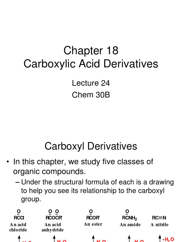 Carboxylic Acids Derivatives | PDF | Ester | Alcohol