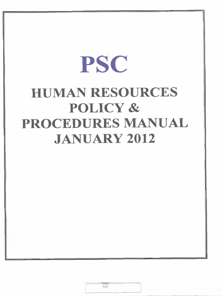 Human Resources Policy Procedures Manual January 20 12 | PDF | Bribery ...