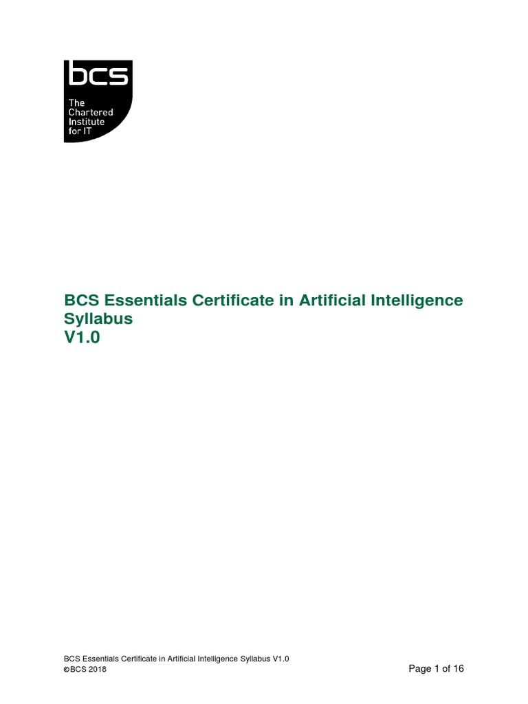 Ai Essentials Syllabus | PDF | Artificial Intelligence | Intelligence ...