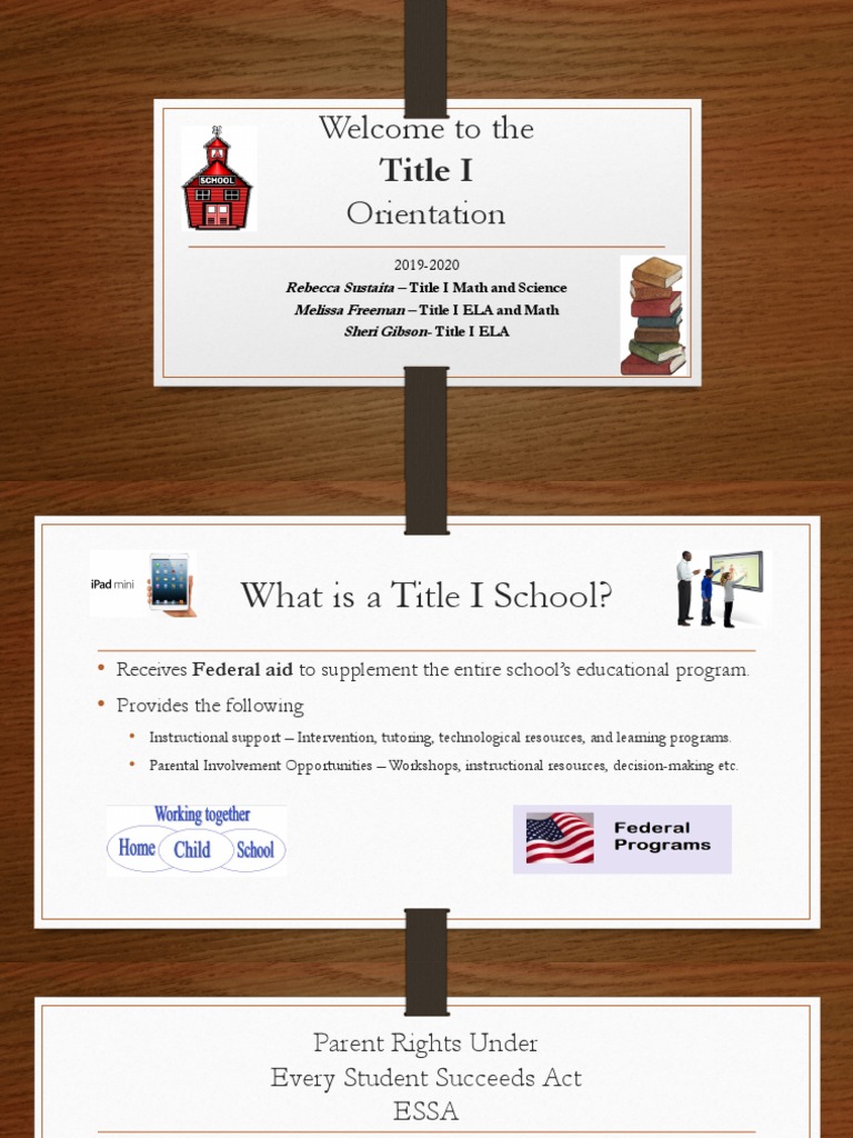 Title I School Orientation 2019-2020 | PDF