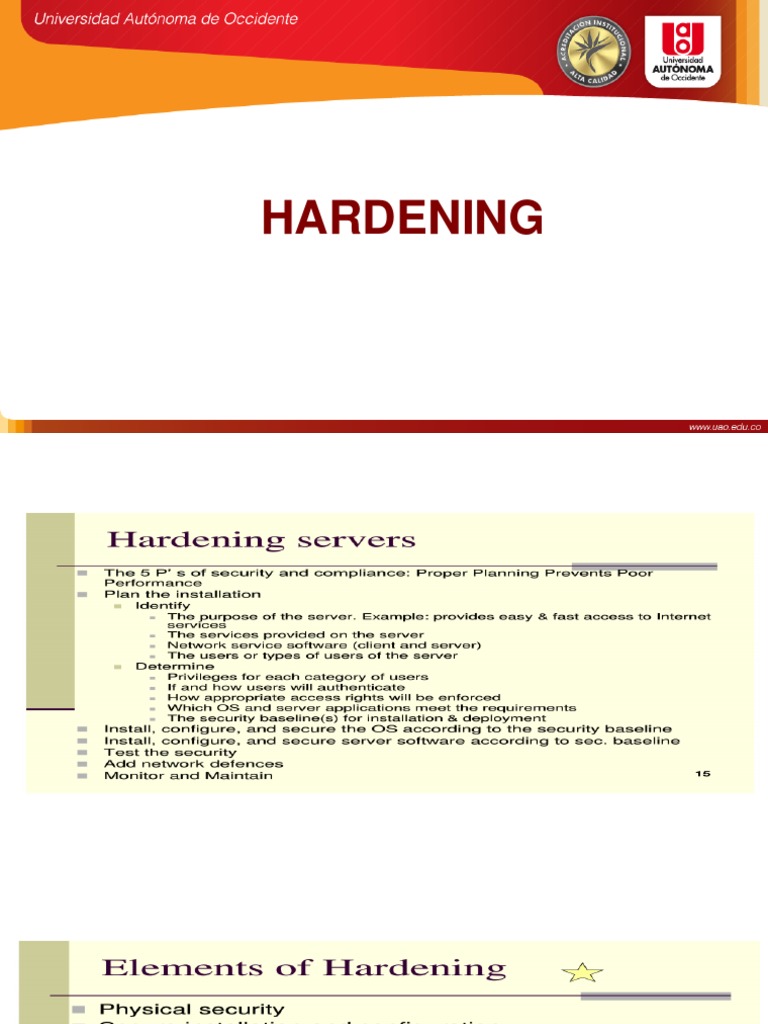 Hardening | PDF | La seguridad informática | Seguridad