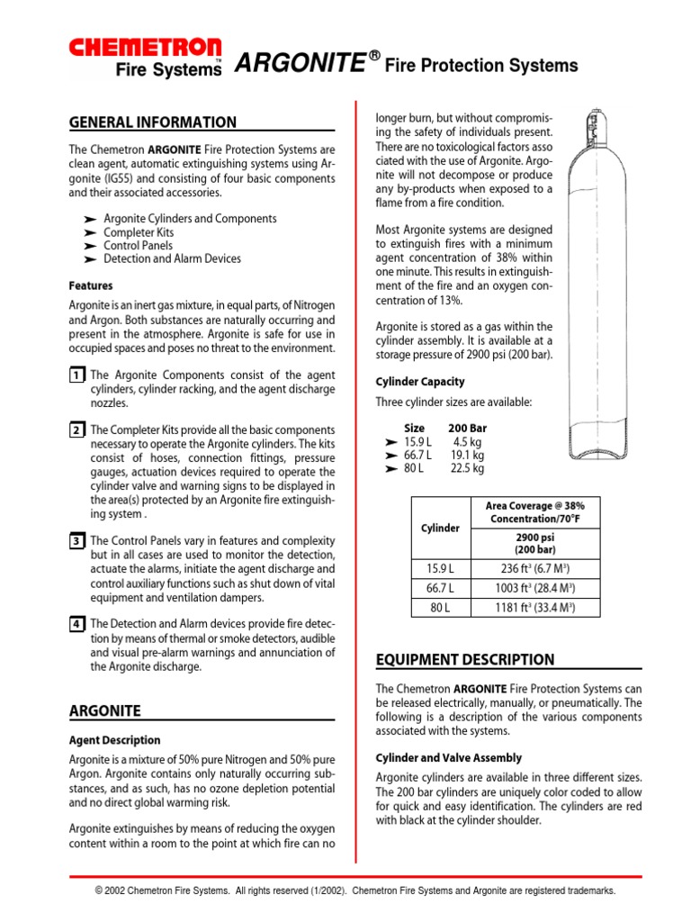 Chemetron Argonite Specs PDF | PDF | Valve | Actuator
