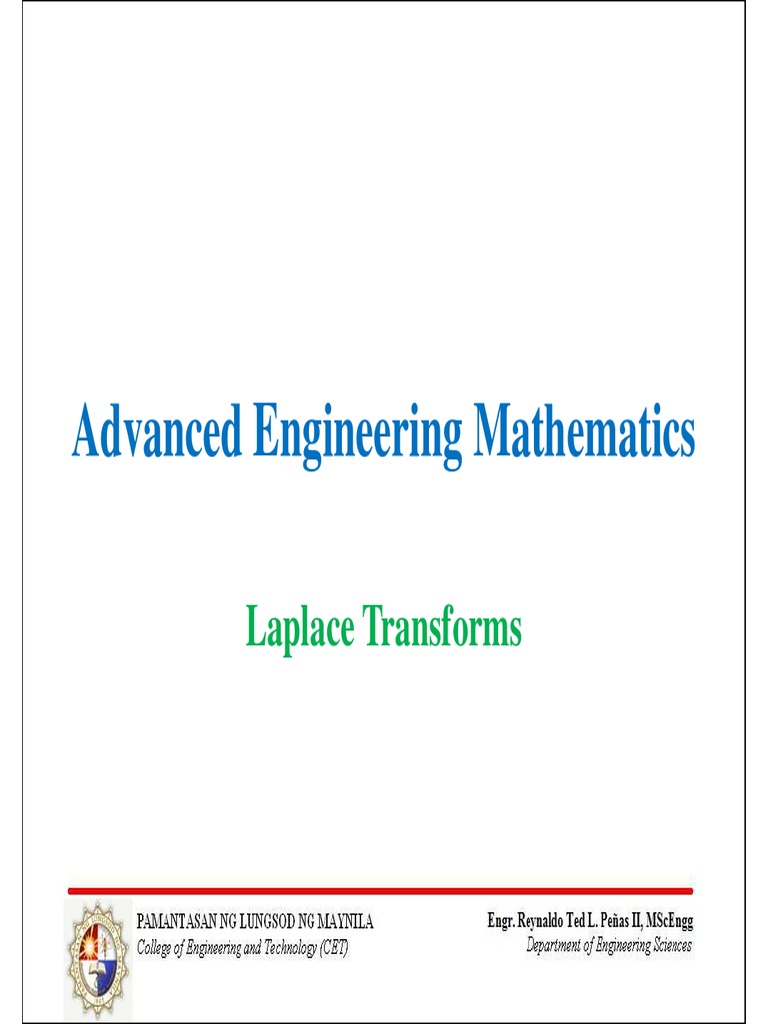 Laplace PDF | Download Free PDF | Laplace Transform | Teaching Mathematics