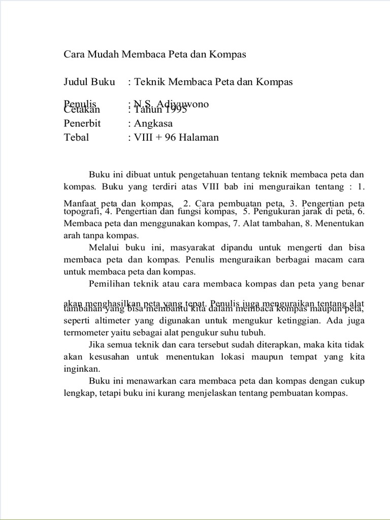 Dokumen - Tips Cara Mudah Membaca Peta Dan Kompas | PDF | Perjalanan