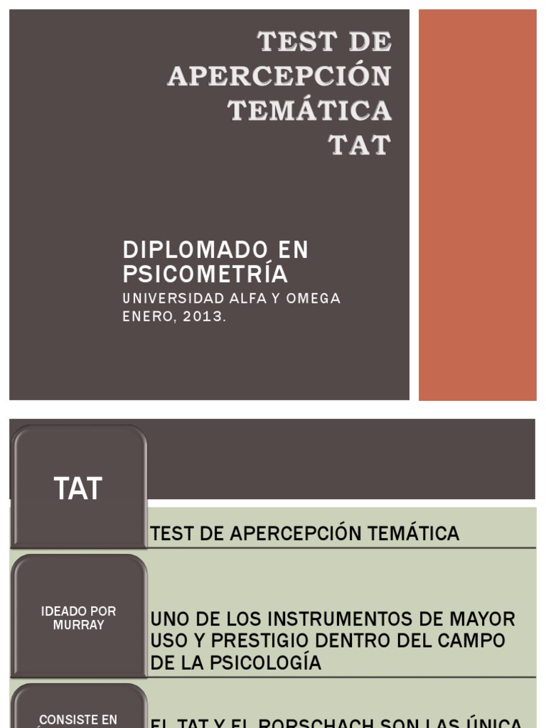 Test TAT y CAT | PDF | Mujer | Sicología