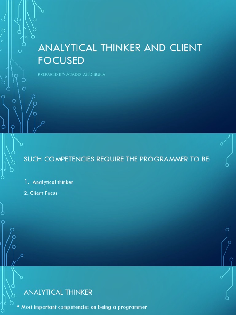 Analytical Thinker and Client Focus | PDF | Competence (Human Resources ...