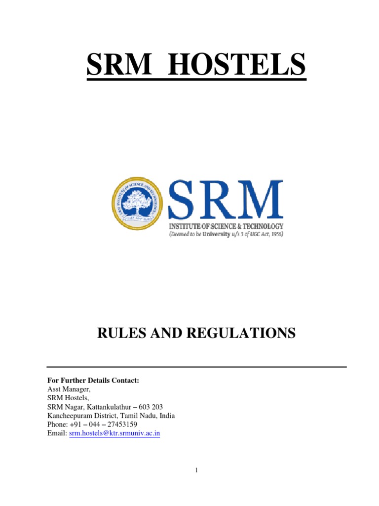 SRM | PDF | Hostel | Identity Document