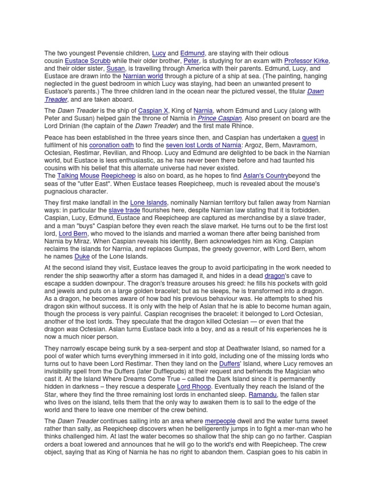 The Voyage of The Dawn Treader | PDF | The Chronicles Of Narnia ...
