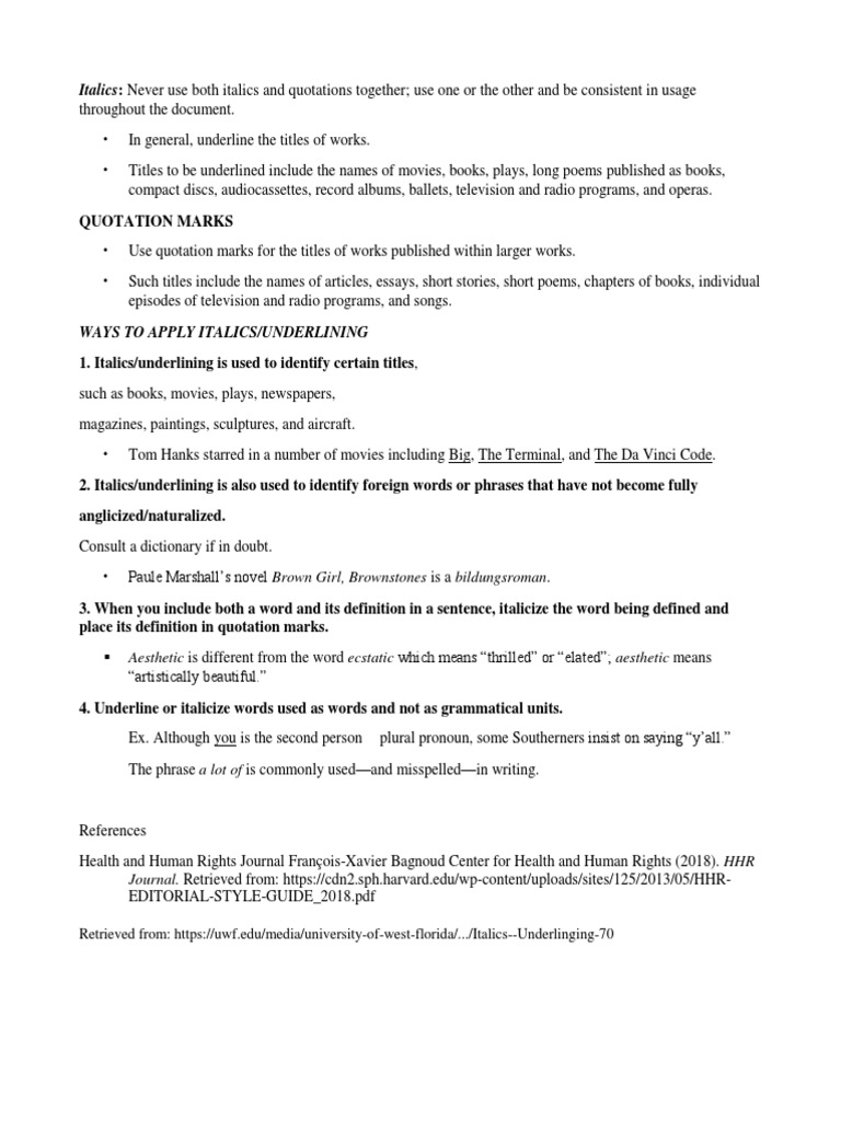 Specifics of Italics | PDF | Language Arts & Discipline