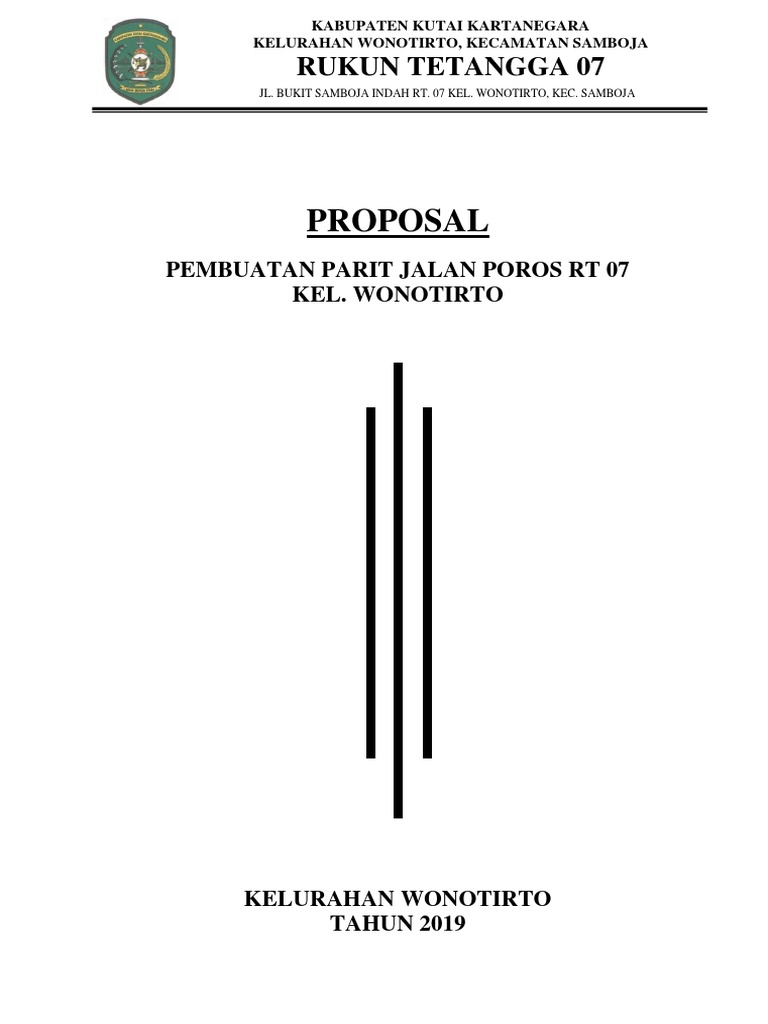 Proposal Pembuatan Parit Jalan RT 07 | PDF