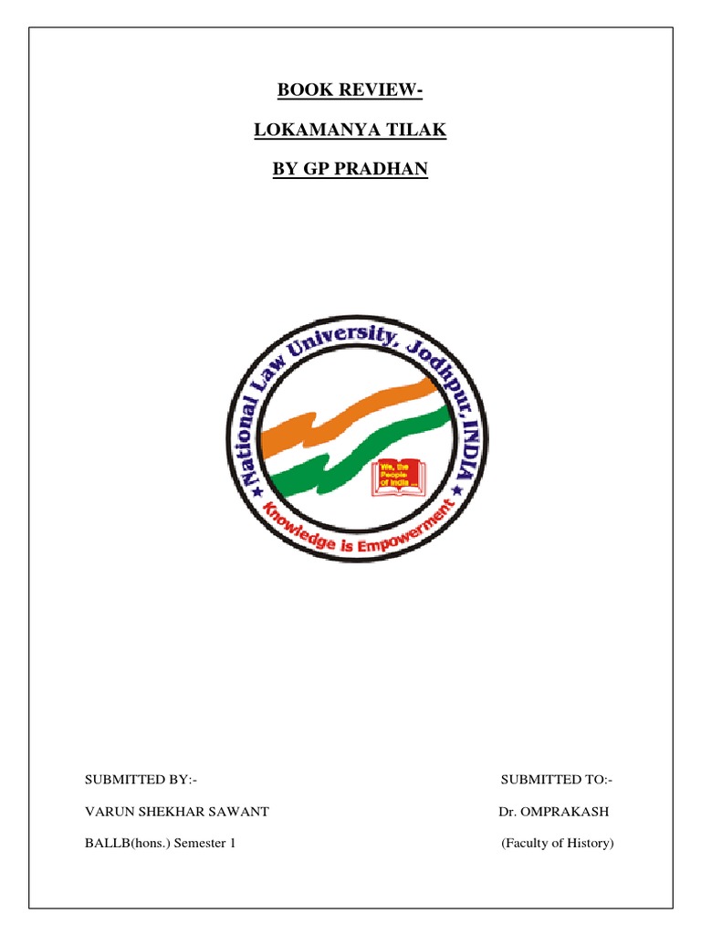 Lokmanya Tilak by GP Pradhan - Book Review | PDF | Mahatma Gandhi | Indian National Congress