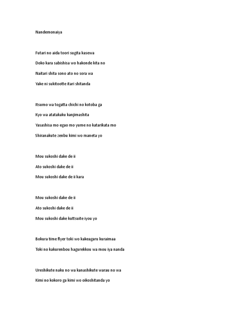 Nandemonaiya Song | PDF | Natureza