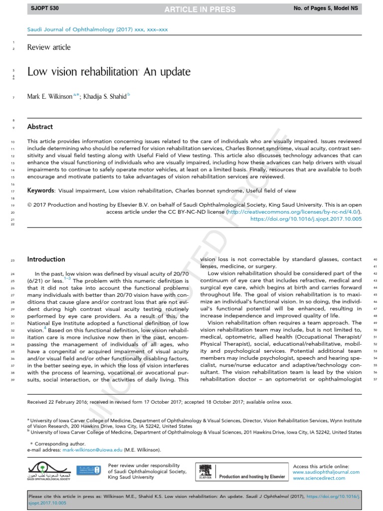 Wilkinson 2017 | PDF | Visual Impairment | Visual Acuity