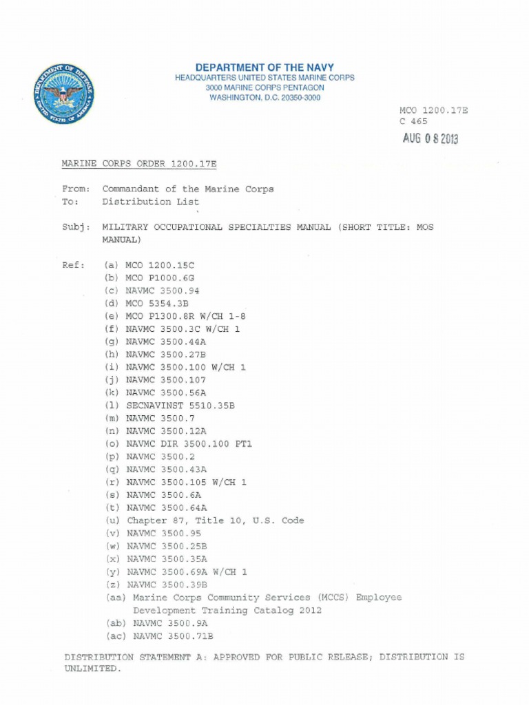 Mco Book | PDF | Officer (Armed Forces) | Cbrn Defense