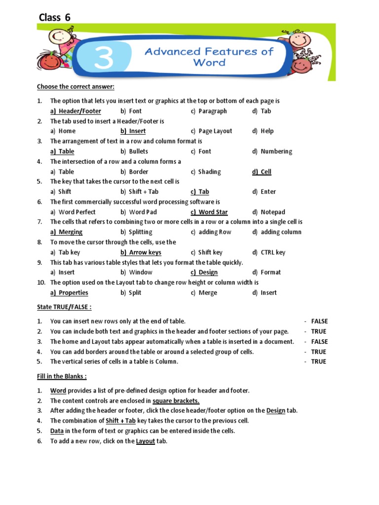 Class 6 - Advanced Features of Word2 | PDF | Page Layout | Microsoft Word