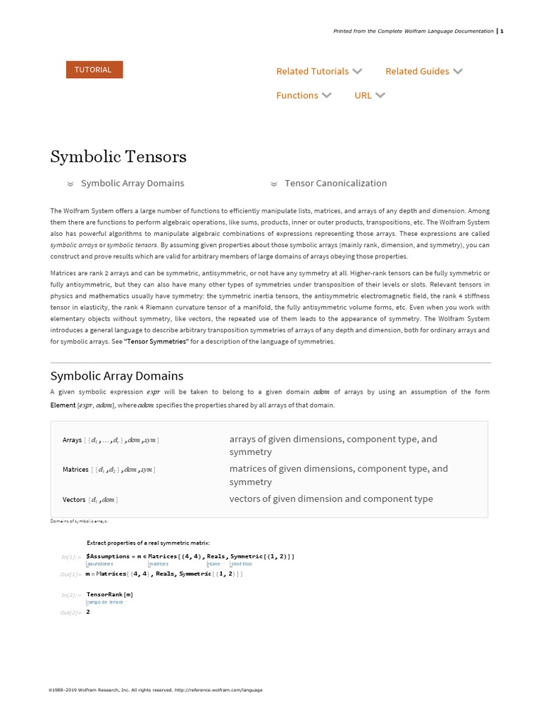 Symbolic Tensors With Mathematica 12 | PDF | Tensor | Matrix (Mathematics)