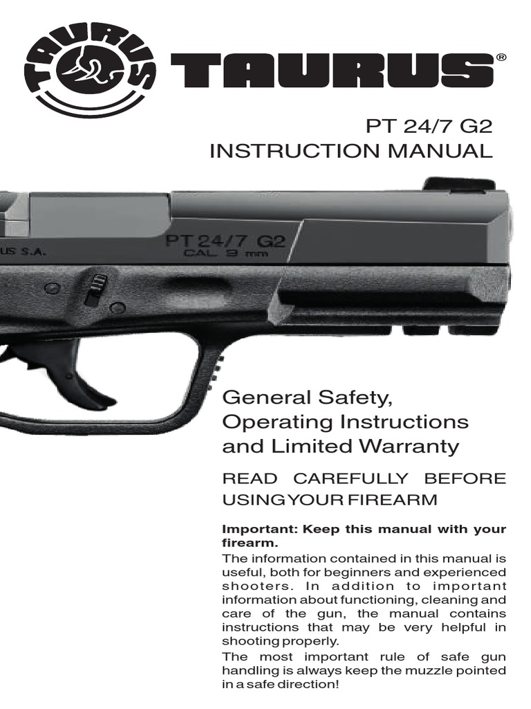 24 7 g2 Manual | PDF | Trigger (Firearms) | Cartridge (Firearms)