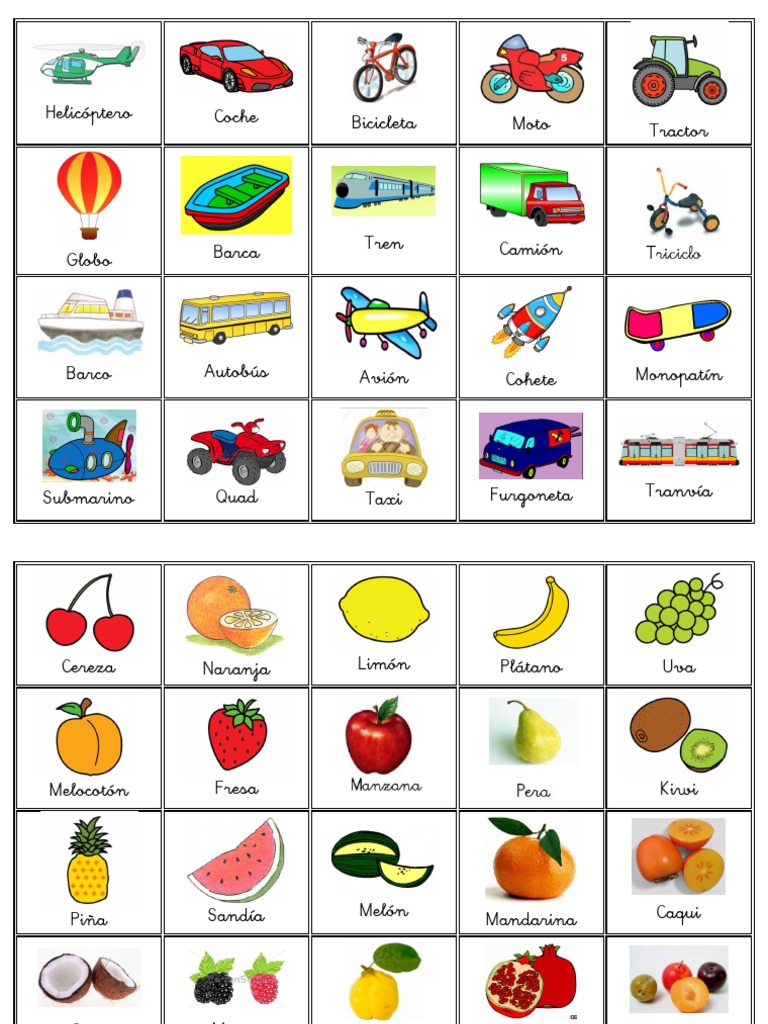 Juego de Vocabulario PDF | PDF | Ropa | Alimentos