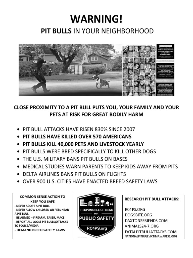 Pit Bull Warning Flyer - Responsible Citizens For Public Safety (RC4PS ...