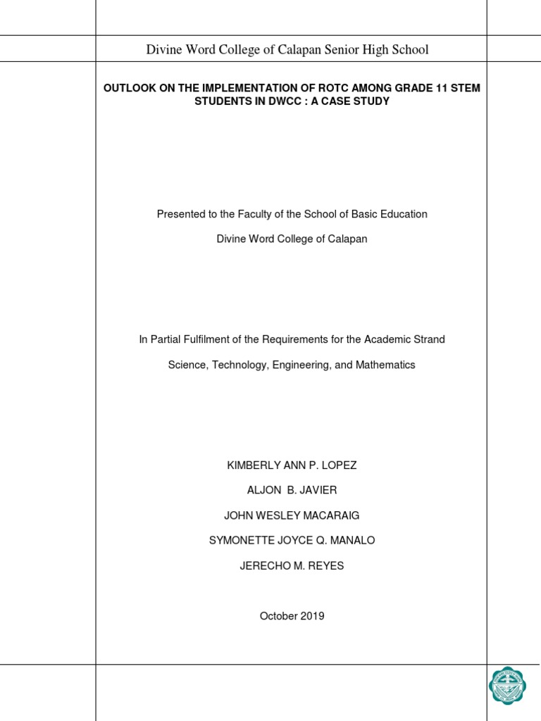 PR 1 Revise and RRL PDF | PDF | Reserve Officers' Training Corps ...