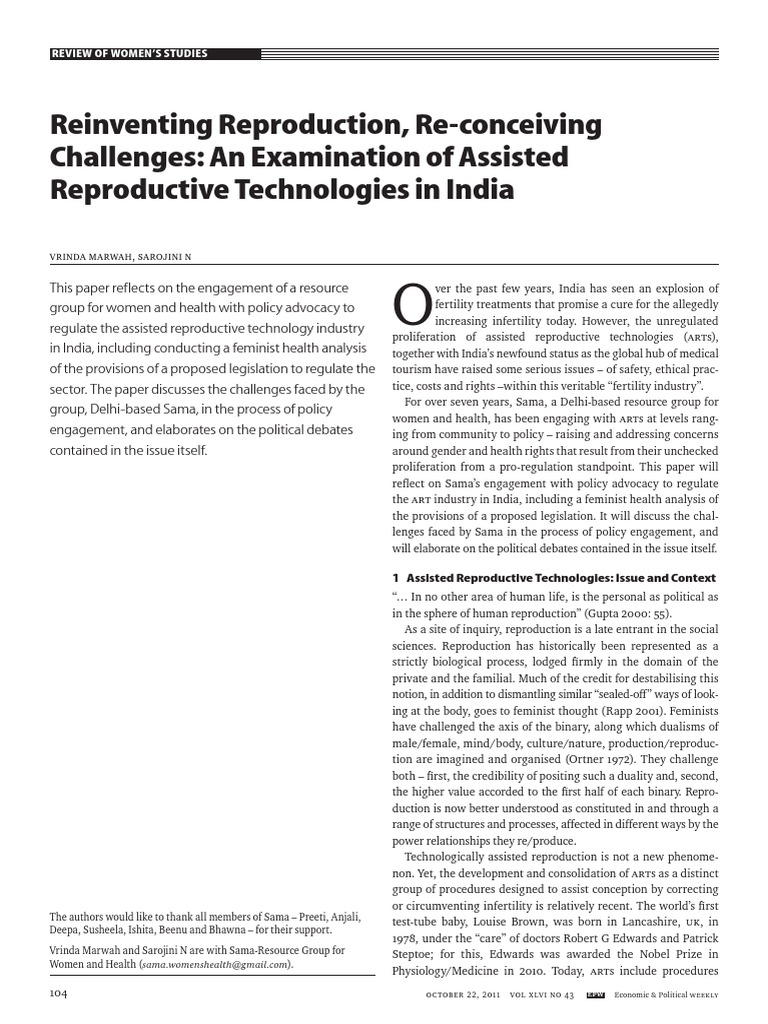 Reinventing Reproduction, Re-Conceiving Challenges: An Examination of ...