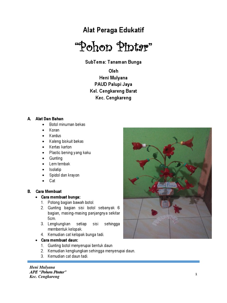 Alat Peraga Edukatif Bunga | PDF